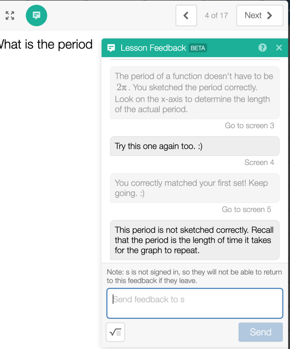 Feedback INSIDE Desmos! | I Speak Math