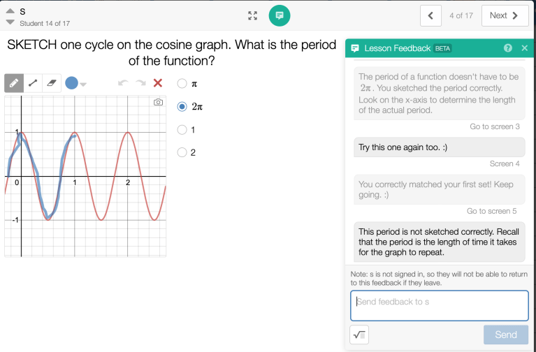 Feedback INSIDE Desmos! | I Speak Math